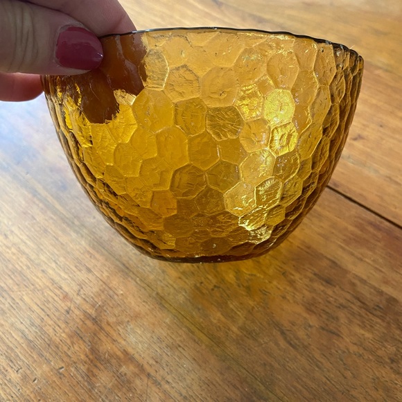 Dining | Vintage Amber Textured Glass Bowl | Poshmark